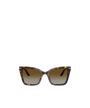 Emporio Armani Tortoiseshell Patterned Square Frame Sunglasses - Brown