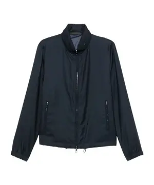 Giorgio Armani High-neck Zip-up Jacket - Blue