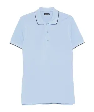 TOM FORD Contrast-trim Polo Shirt - Blue