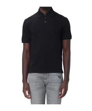 Emporio Armani Cotton Jersey Polo Shirt - Black