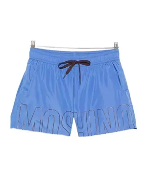 Moschino Print Drawstring Swim Trunks - Blue