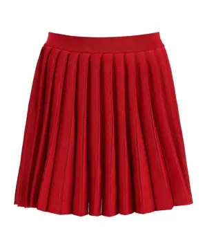 SELF-PORTRAIT Pleated Knit Mini Skirt