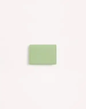Valentino Garavani Vlogo Signature Grainy Calfskin Wallet - Mint Green