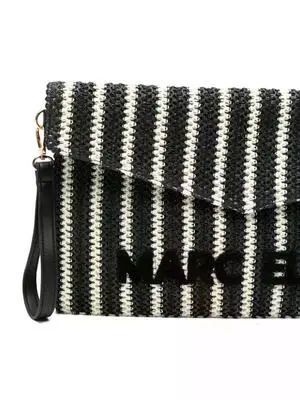 MARC ELLIS Striped Logo-patch Clutch Bag