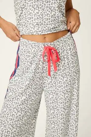 PJ Salvage Grey Leopard Print Pajama Pants