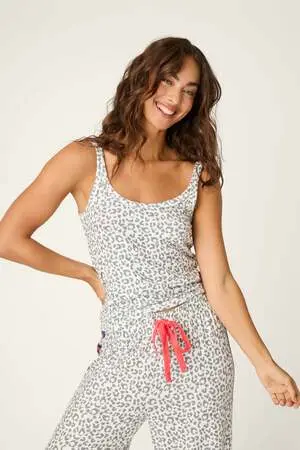 PJ Salvage Cat's Meow Big Stretch" Animal Print Scoop Neck Tank