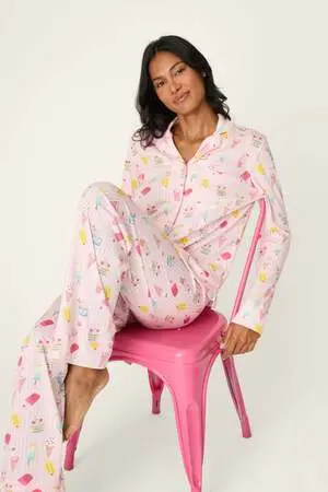 PJ Salvage Super-soft Cotton Playful Prints Sugar Rush Long Pajama Set