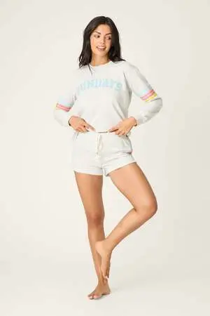 PJ Salvage Sunday Funday Striped Fleece Shorts