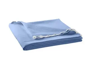 MATOUK Diamond Pique Coverlet Azure