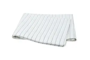 MATOUK Matouk Amalfi Pinstripe Long-Staple Cotton Percale Flat Bed Sheet Hazy