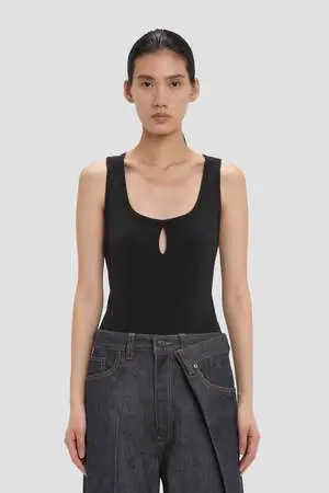 Victoria Beckham Split Tank Top - Black
