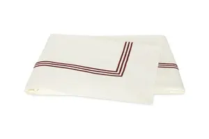 MATOUK Bel Tempo Nocturne Flat Bed Sheet - Ivory/red