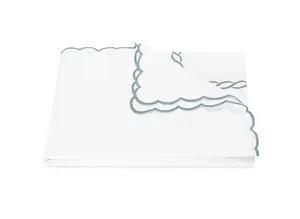 MATOUK Classic Chain Scallop Duvet Cover In Egyptian Cotton Percale - Hazy