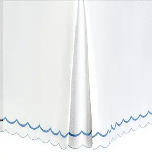 MATOUK India Pique Bed Skirt Azure