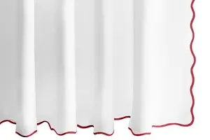 MATOUK Camilla Pique Scallop Shower Curtain - Cherry
