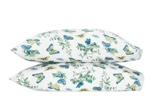 MATOUK Schumacher Baudin Butterfly Pillowcases Pair - Prussian