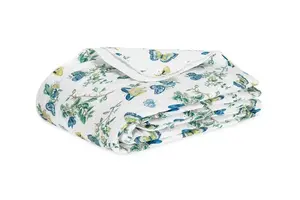 MATOUK Schumacher Baudin Butterfly Quilted Coverlet - Prussian