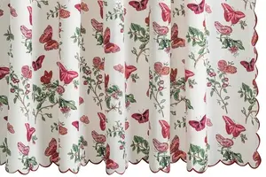 MATOUK Baudin Butterfly Linen Shower Curtain - Ruby