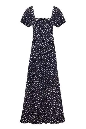Rixo Leyane Scatter Spot Chiffon Maxi Dress Regular