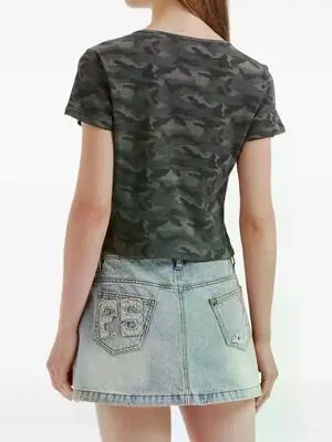 MINI CREAM Camouflage Print Button-up T-shirt - Grey