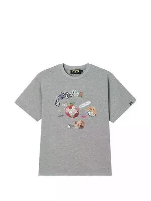 Mini Cream Patched T-shirts For Women