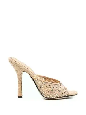 Ermanno Scervino Crystal-embellished Lace Sandals