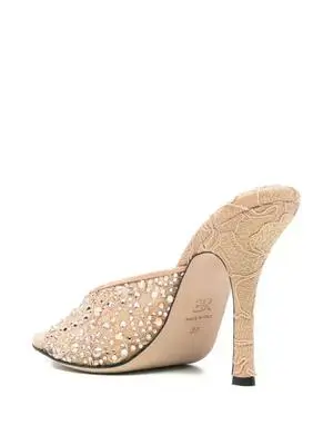 Ermanno Scervino Crystal-embellished Lace Sandals
