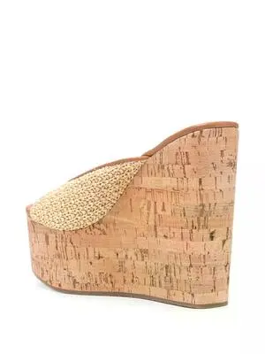 Ermanno Scervino Woven-strap Wedge Sandals