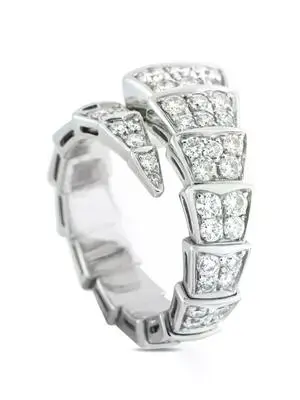 BVLGARI Serpenti Viper Diamond Ring In 18k White Gold