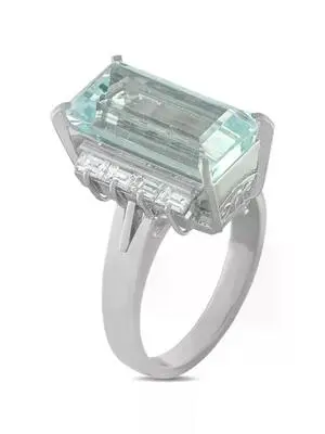 LB EXCLUSIVE Aquamarine And Diamond Ring - Silver