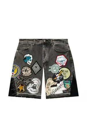 GODSPEED V2 Patchwork Denim Shorts - Grey