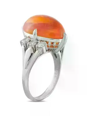 LB EXCLUSIVE Opal And Diamond Ring In Platinum - Silver