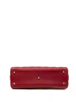 Dior Lambskin Cannage Lady Satchel - Red