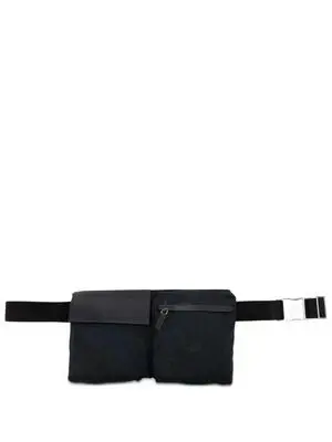 Gucci Gg Canvas Double Pocket Belt Bag - Blue