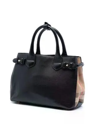 Burberry Small House Check And Leather Banner Satchel