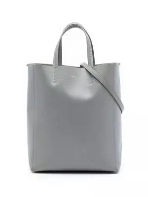 Celine Grained Calfskin Vertical Cabas Tote Satchel - Grey