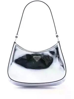 Prada Spazzolato Cleo Shoulder Bag - Silver
