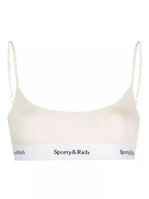 SPORTY & RICH Logo-underband Bandeau Bra - Neutrals