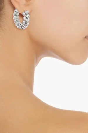 AREA Tone Crystal Hoop Earrings
