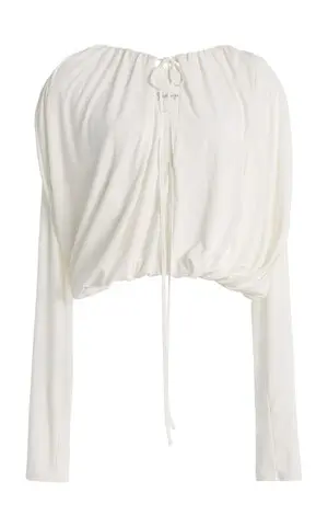 Paris Georgia Olive Ruched Top - White