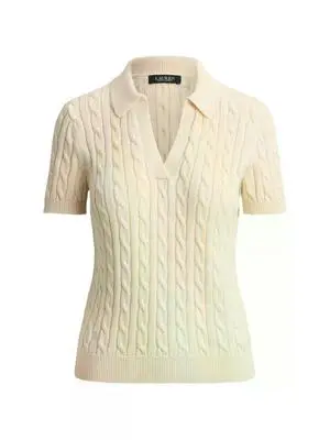 Ralph Lauren Cable-knit Short-sleeve T-shirt - Neutrals