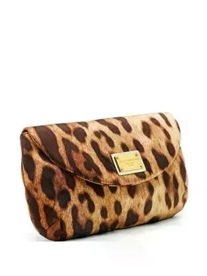 Dolce & Gabbana Leopard Print Flap Clutch Bag - Neutrals