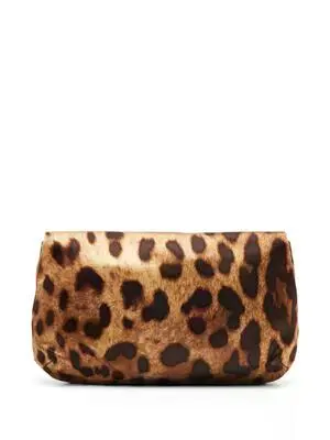 Dolce & Gabbana Leopard Print Flap Clutch Bag
