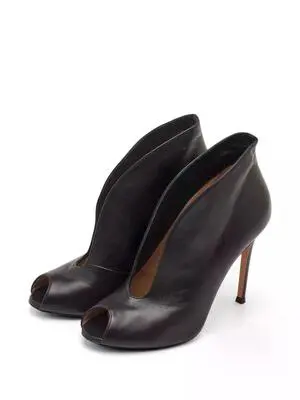 GIANVITO ROSSI Peep-toe Ankle Boots - Black