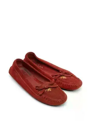 Prada Suede Bow Detail Loafers
