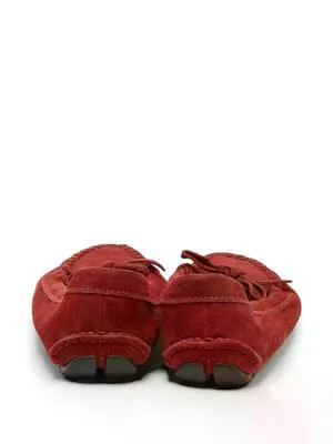 Prada Suede Bow Detail Loafers