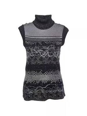 Kenzo Intarsia Sleeveless Roll Neck Top