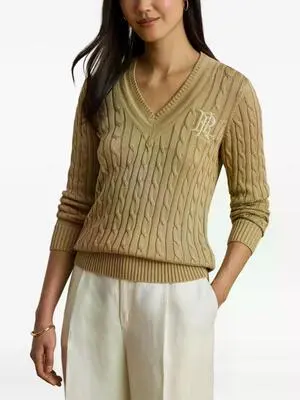 Ralph Lauren Embroidered Cable-knit Sweater