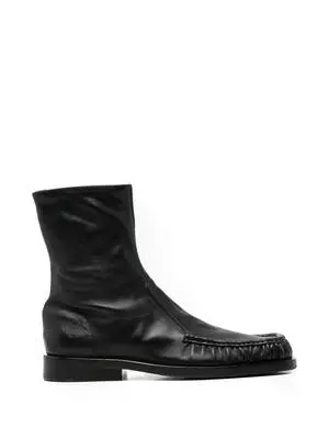 JIL SANDER Side-zip Leather Ankle Boots