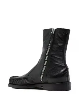 JIL SANDER Side-zip Leather Ankle Boots